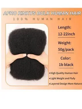 Jreitsere | Hair | New 8 Natural Human Hair Afro Kinkys 5g Dreadlocks ...